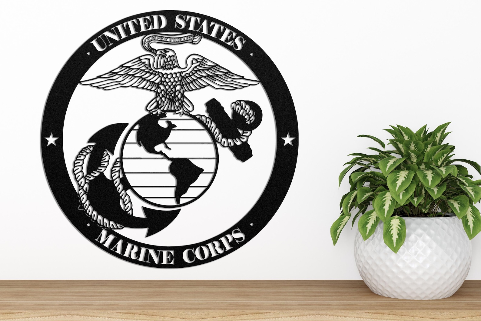 USMC Marine Corps Crest Metal Sign | Semper Fi Gift for Marines ...