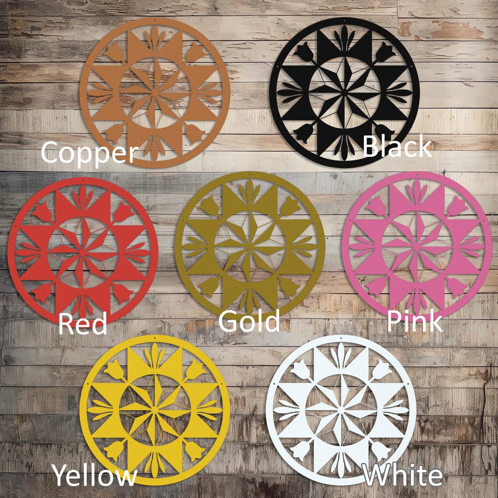 Die-cut Metal Amish Hex Sign for Your Modern Farmhouse or Barn Star- PA ...