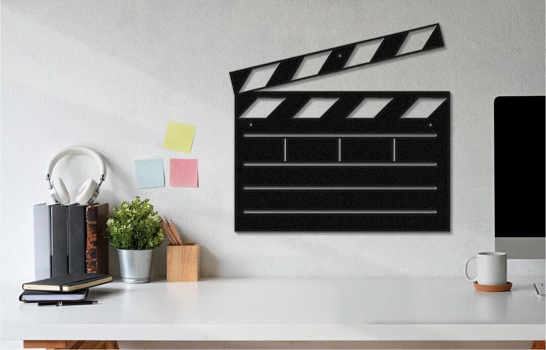 Clapper Board Laser Cut Metal Wall Art-movie Fan Gift-media Room ...