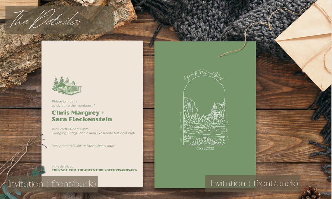 Yosemite National Park Wedding Invitation Template (DIY Editable) - Etsy