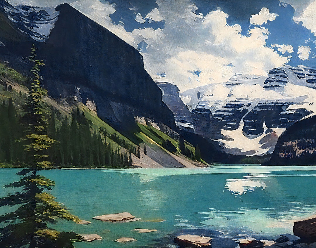 Downloadable Lake Louise Oil Painting Lake Art Kastaway - Etsy