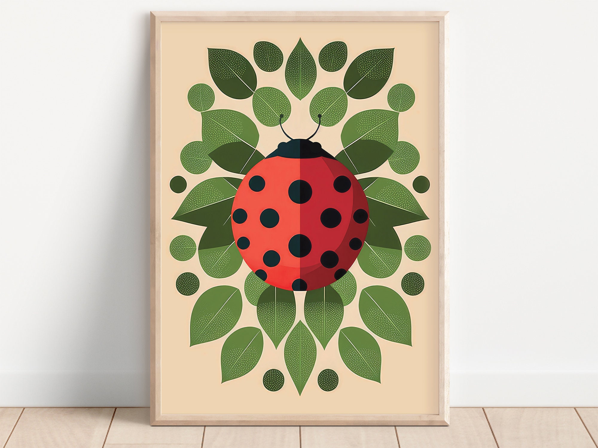 Stylized Ladybug Illustration, Printable Wall Art, Instant Digital ...