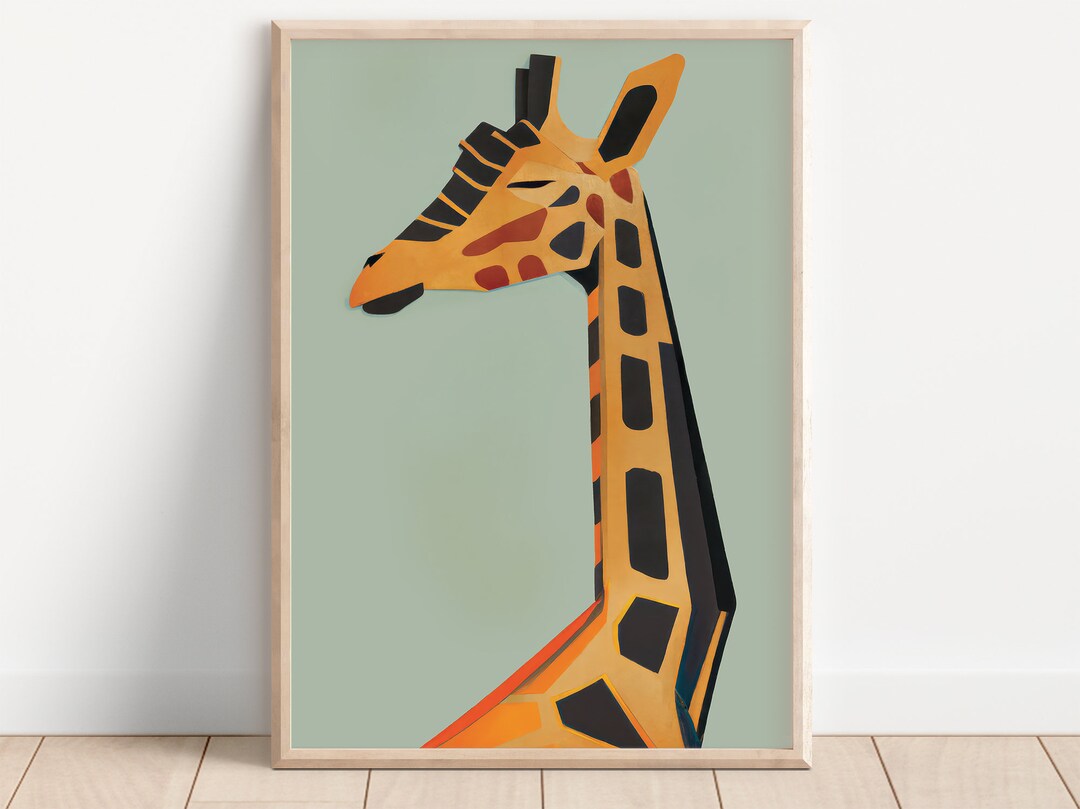 Simplified, Stylized Giraffe, Printable Wall Art, Instant Digital ...