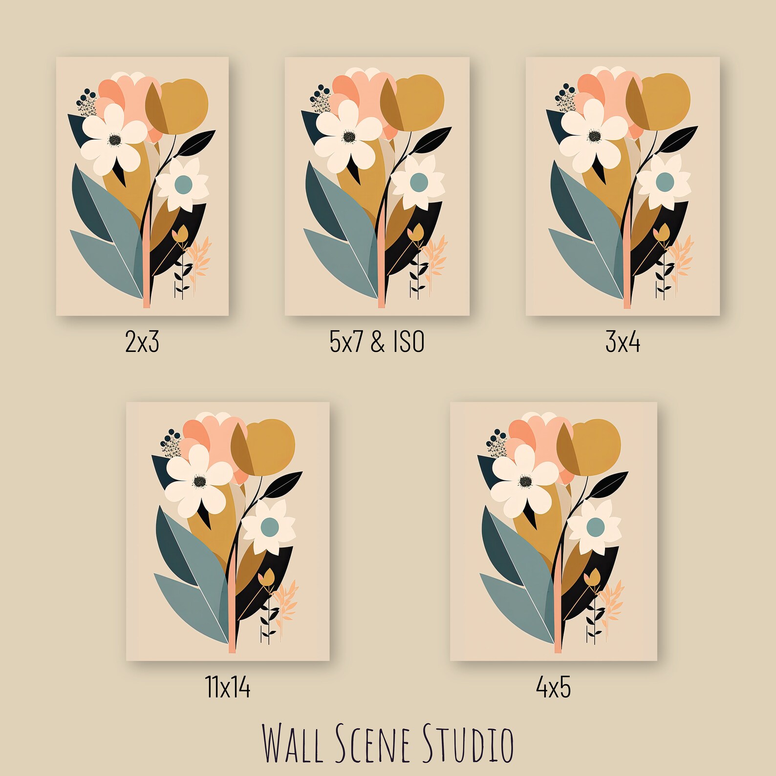 Abstract Jasmine Botanical, Printable Wall Art, Instant Digital ...