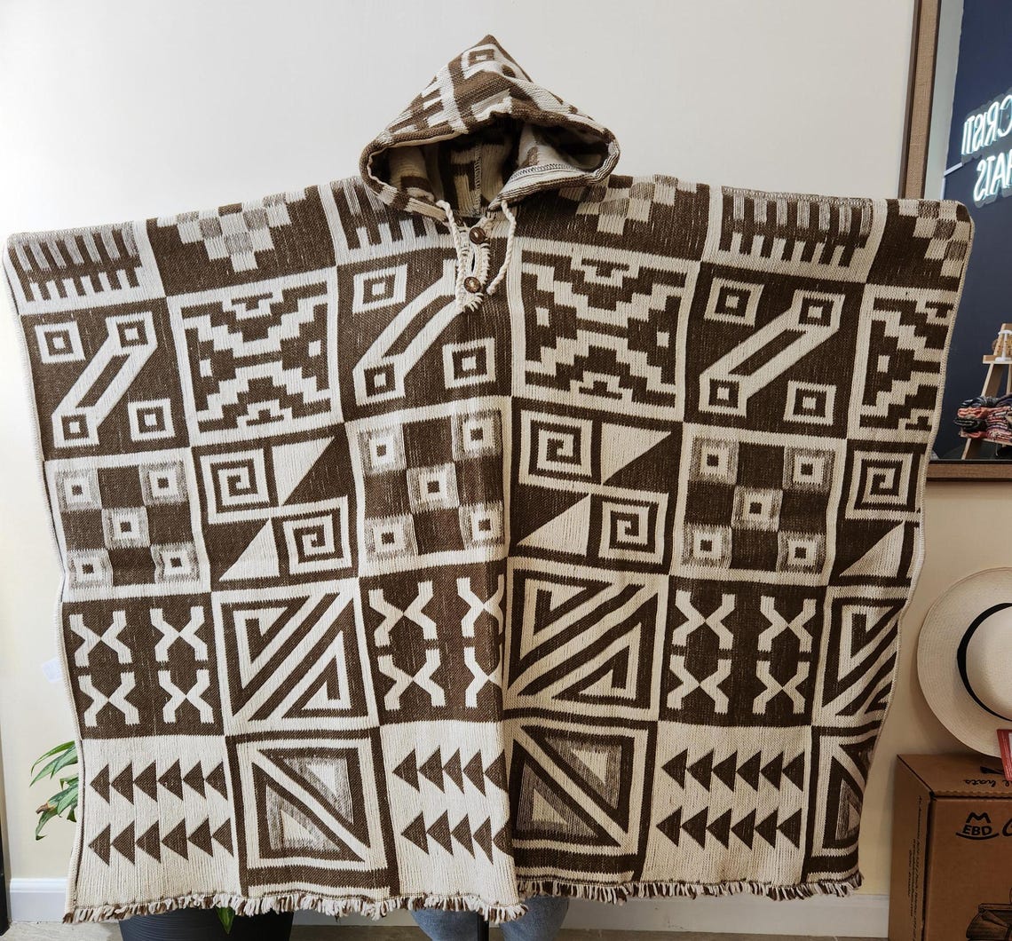 100% Heavy Wool Poncho Made in Ecuador - Etsy