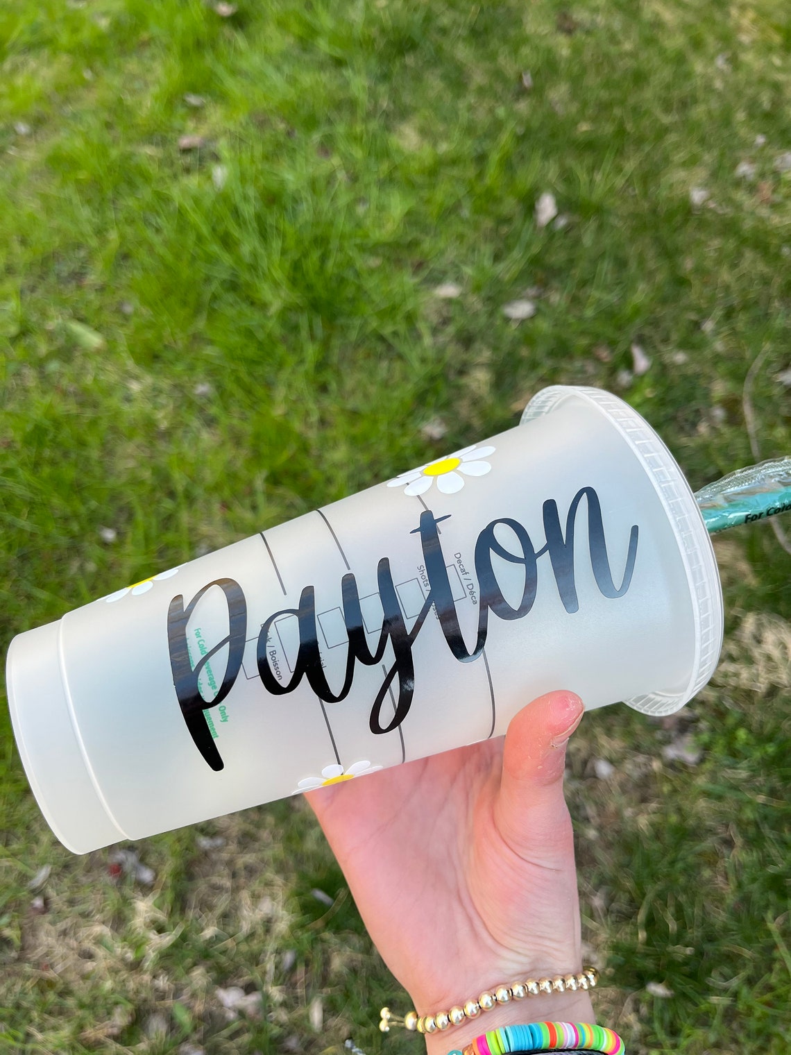 Preppy Starbucks Cold Cup Daisy Monogram Name Daisies Spring Themed - Etsy