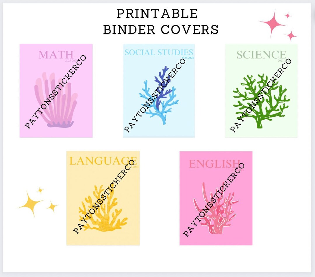 Preppy Binder Covers Digital Download Preppy Cute 2023-2024 School Year ...