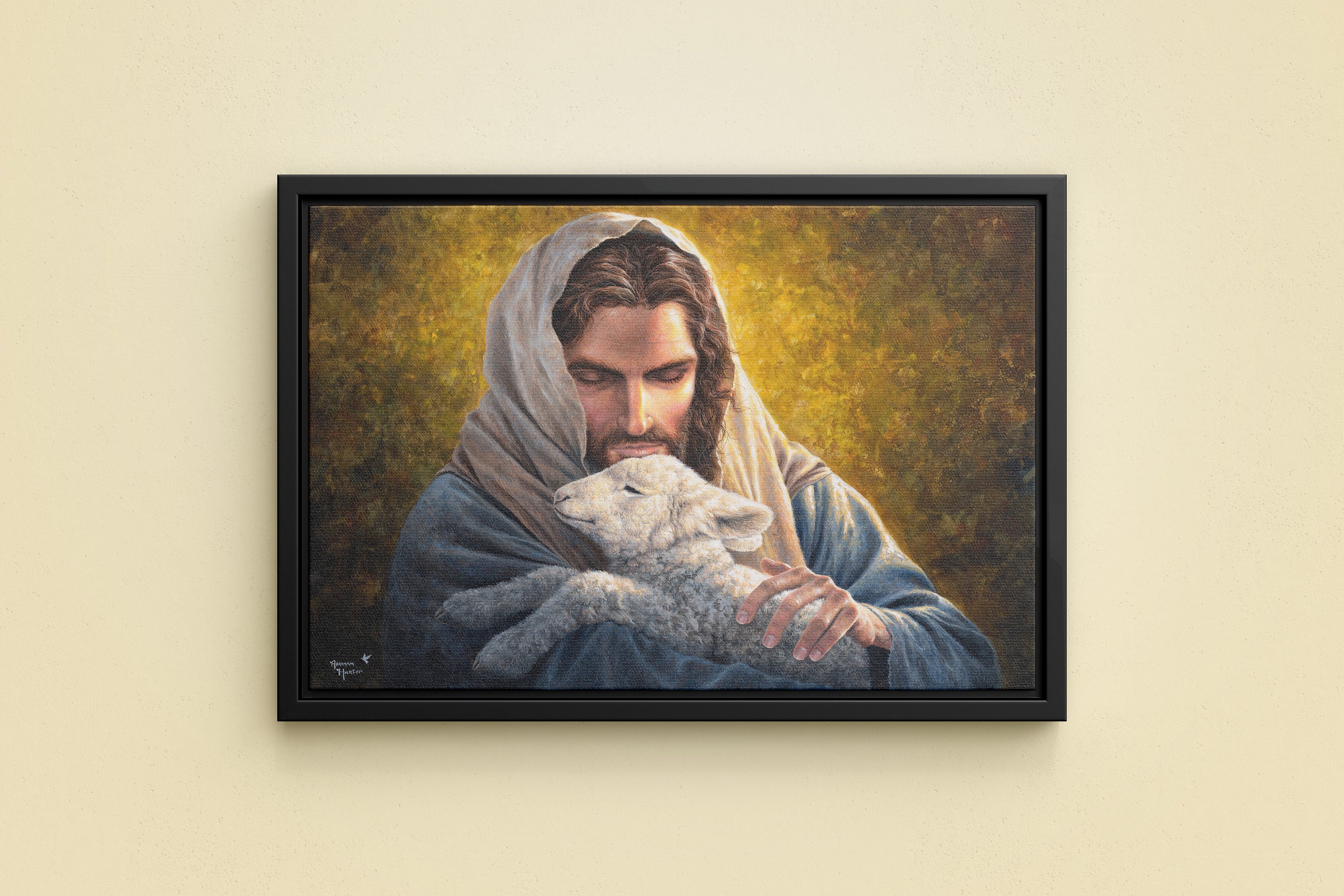 Jesus Christ Wall Art Jesus Christ Canvas Jesus and Lamb - Etsy