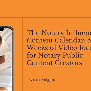 Notary Public Content Calendar: 52 Weeks of Video Ideas - Etsy