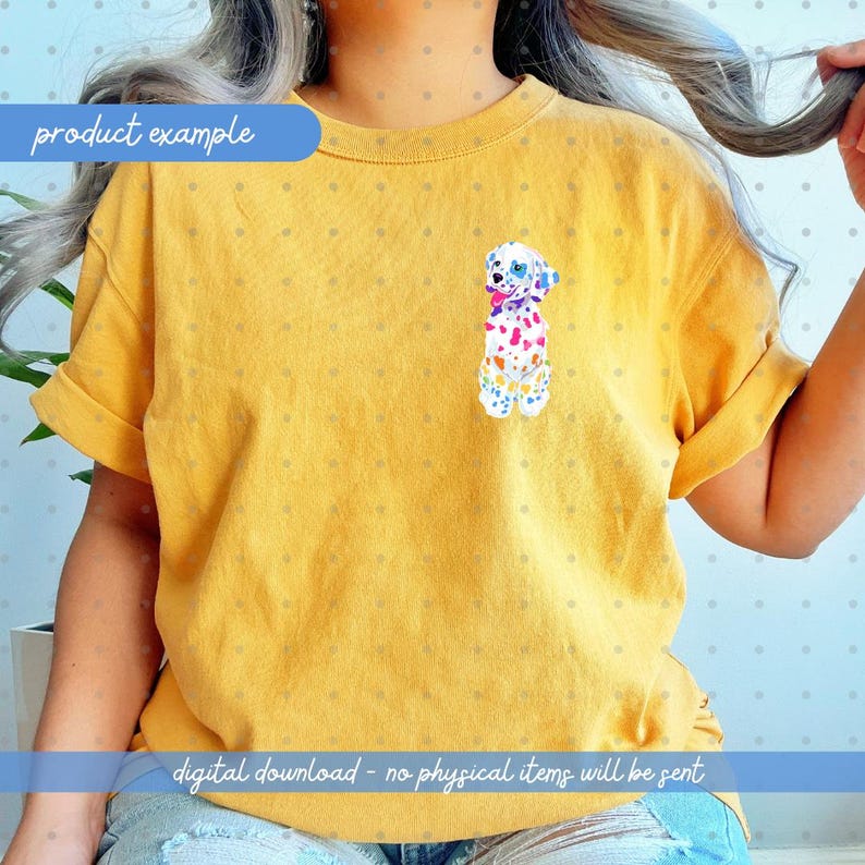 Lisa Frank Inspired Dalmatian Decal Digital Download Dalmatian Png Sublimation Uvdtf File ...