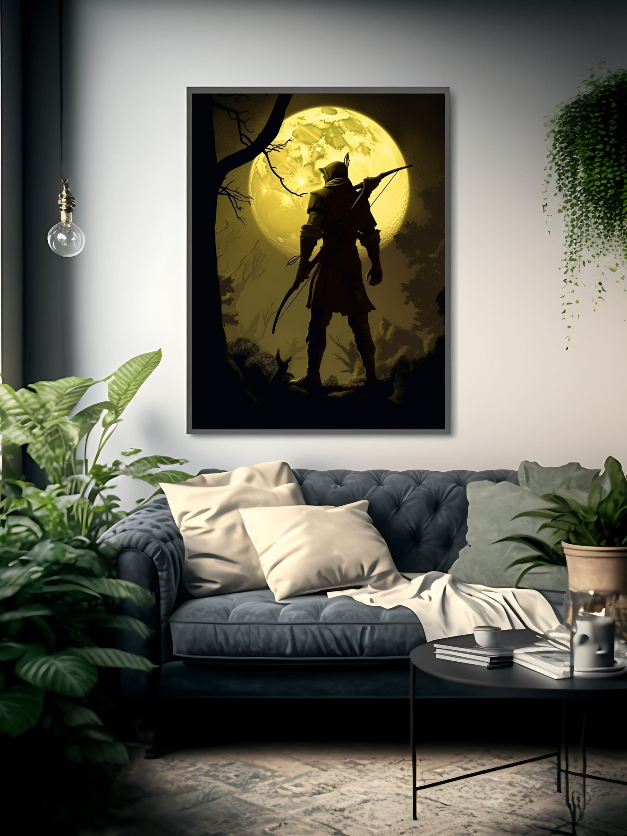 Hunter Moon Print, Printable Wall Art, Instant Download, Sacred Space ...