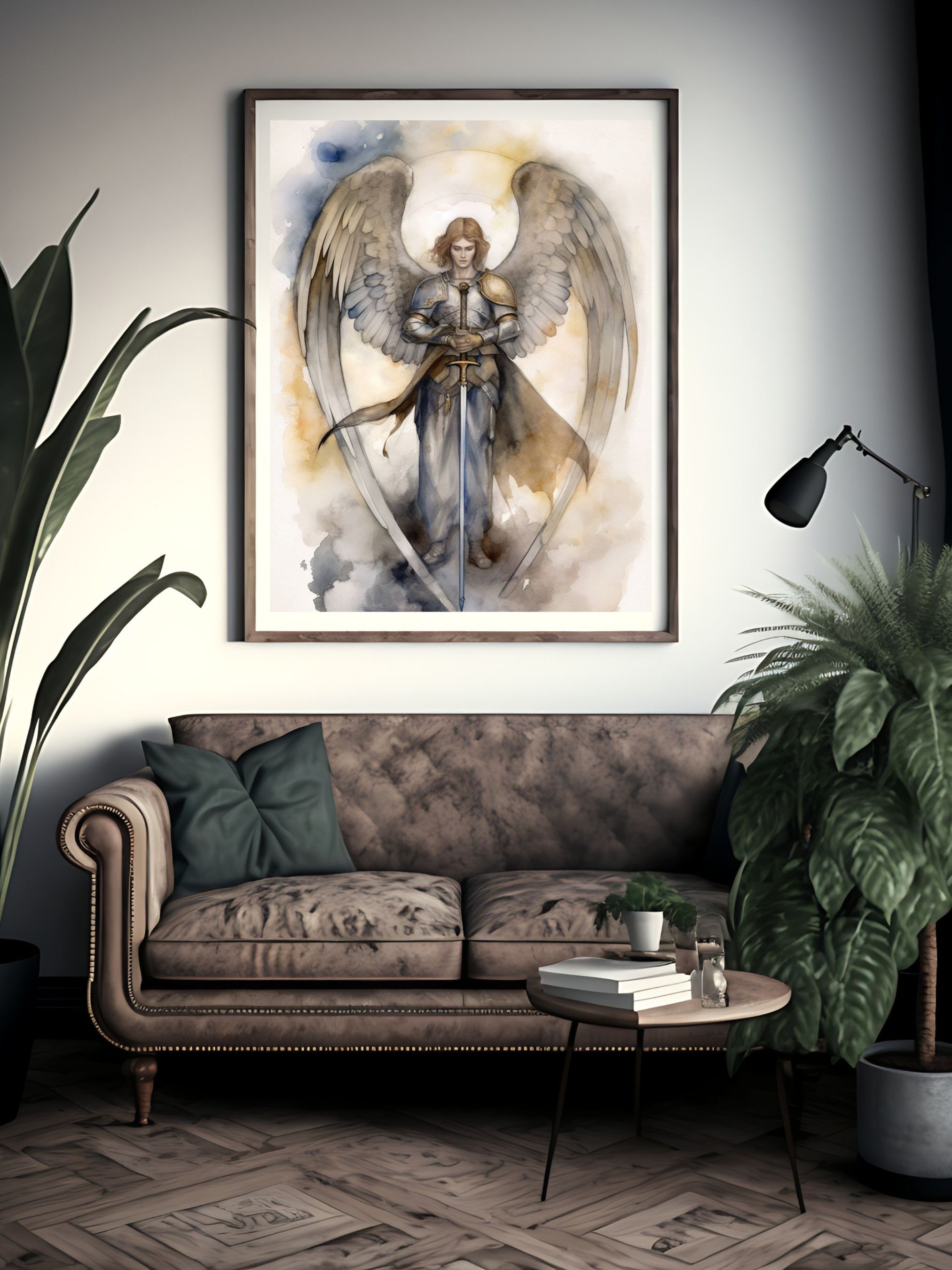 The Seraphs Sword Print Archangel Michael Mythology Art - Etsy