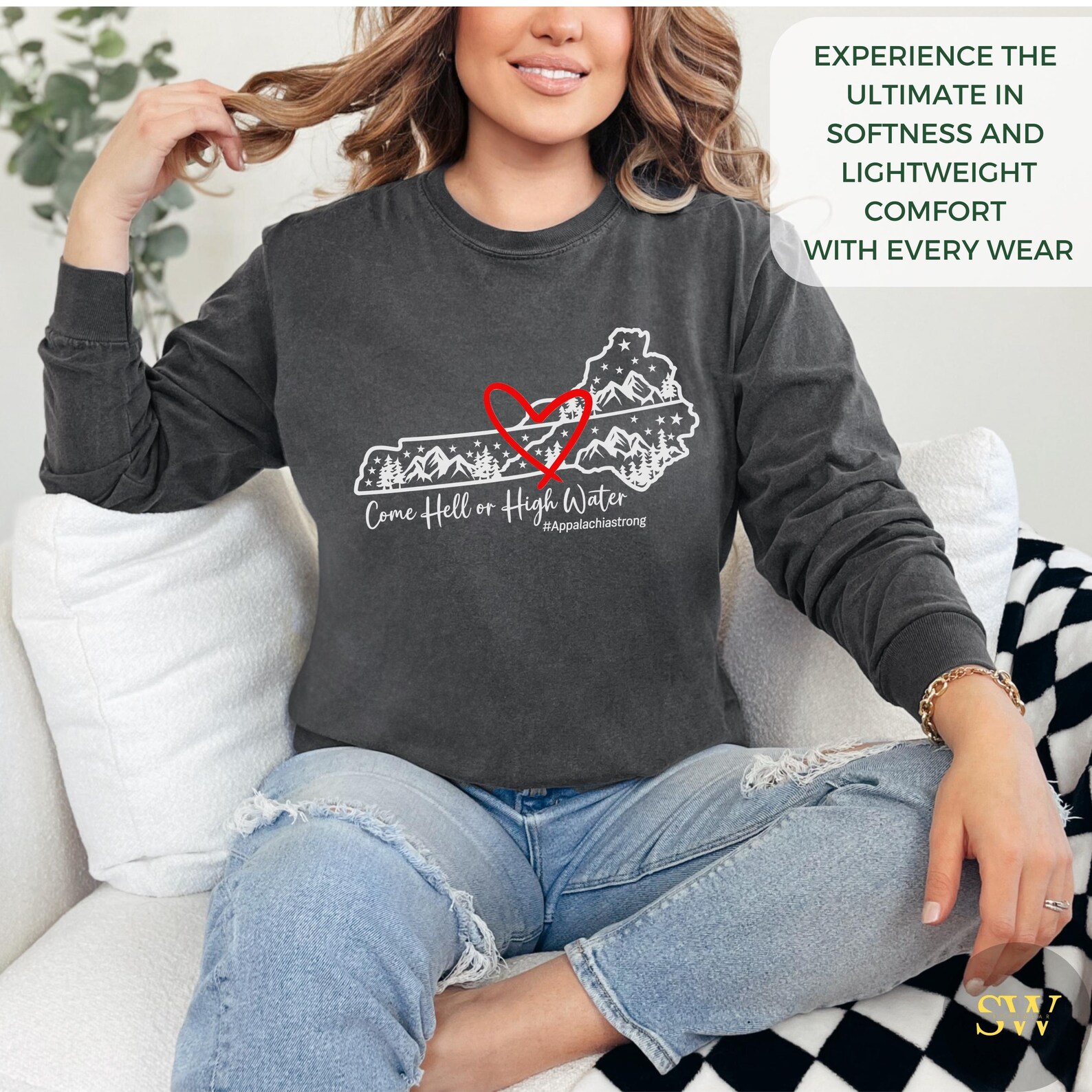 Comfort Colors Long Sleeve, Come Hell or High Water Hurricane Helene ...