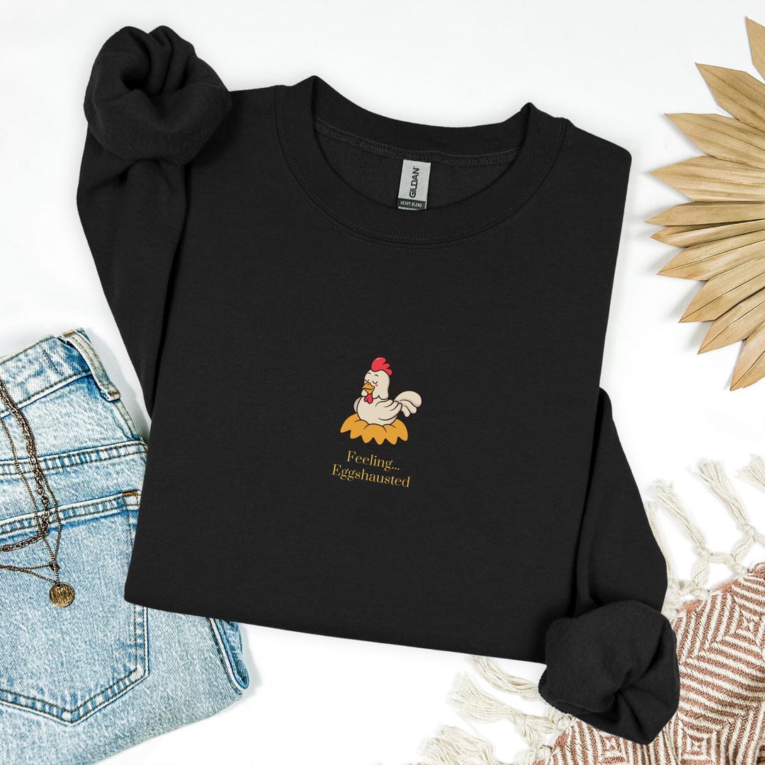 Feeling Eggshausted Chicken Shirt, Funny Farm Shirt, Exhausted Mom Tee ...