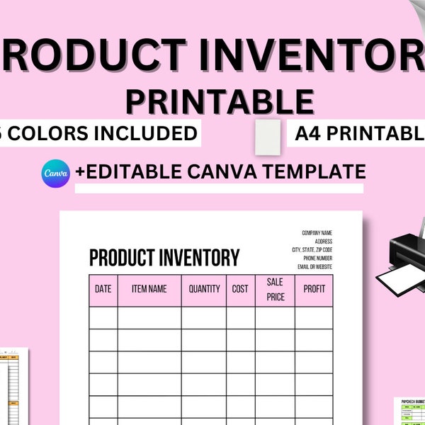 Canva Inventory Template - Etsy