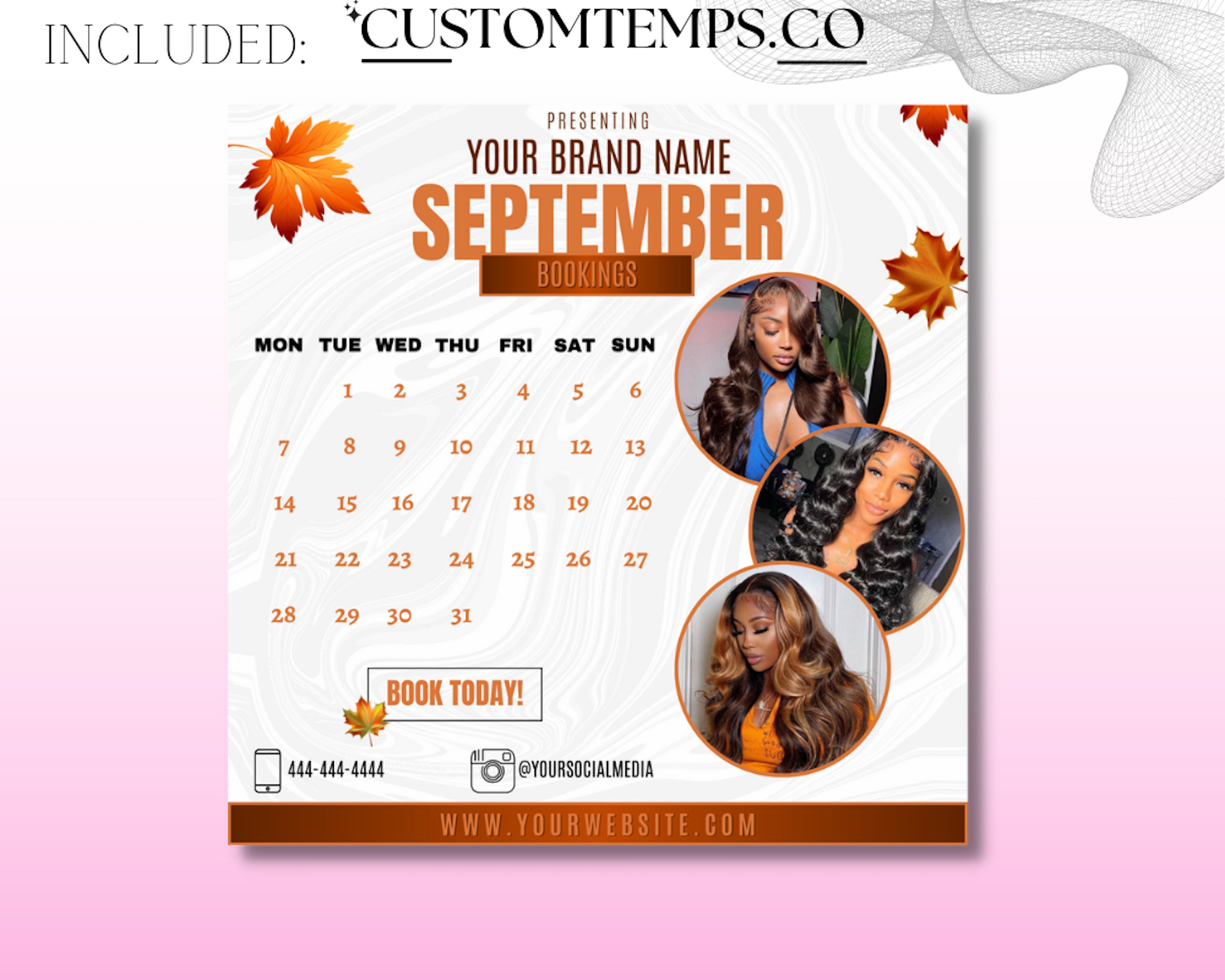 6 Fall September Bookings Flyer Template. Bundle Fall Season - Etsy