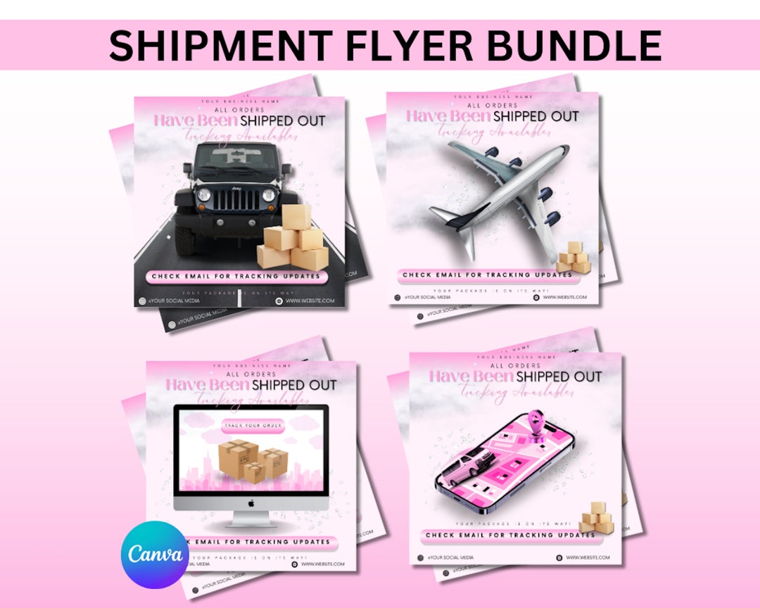 Shipping Flyer, Orders Shipped Flyer, Free Shipping Flyer, Business ...