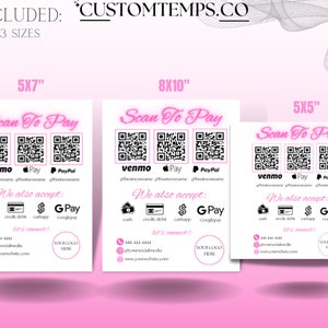 Scan to Pay Sign, Template Design, QR Code Sign Template, Cashapp ...