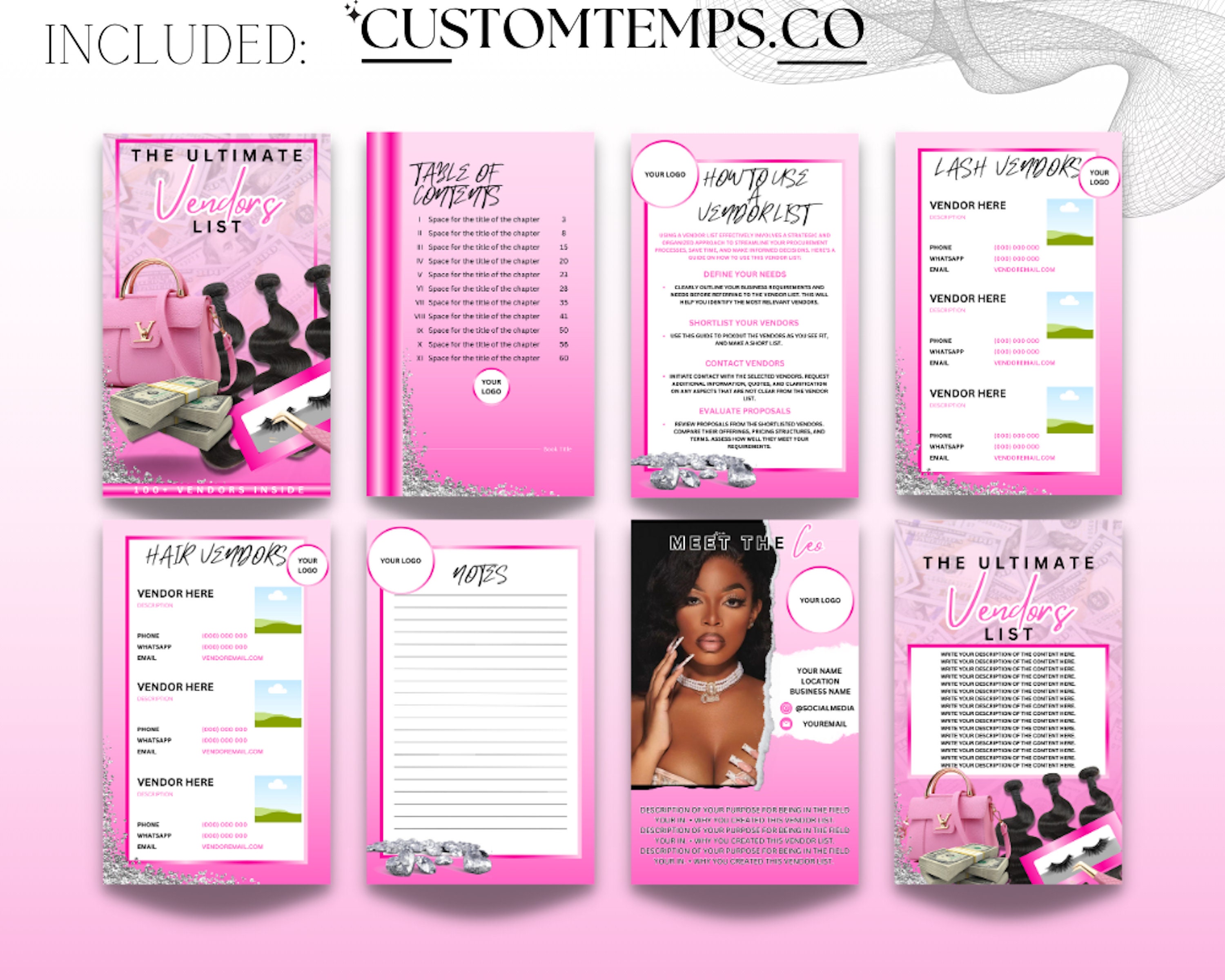 DIY Vendor List Ebook Template, Editable Ebook Template, Editable ...