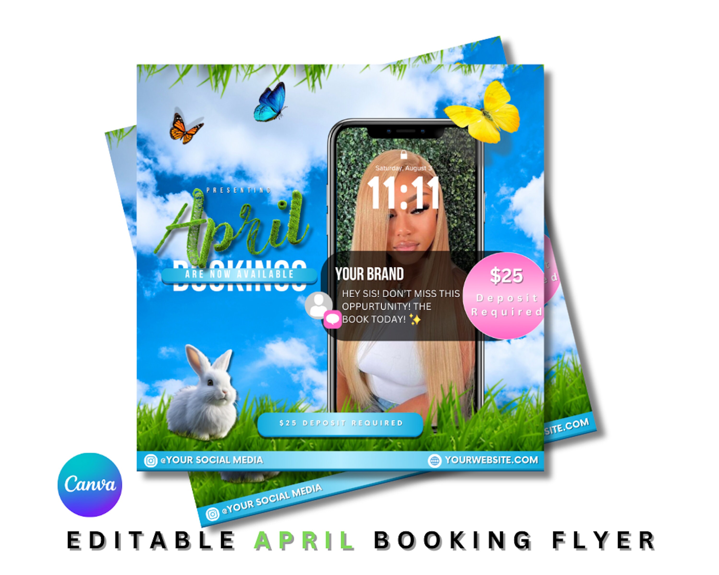 April Booking Flyer, April Appointment, Spring Flyer, Deal or No Deal ...
