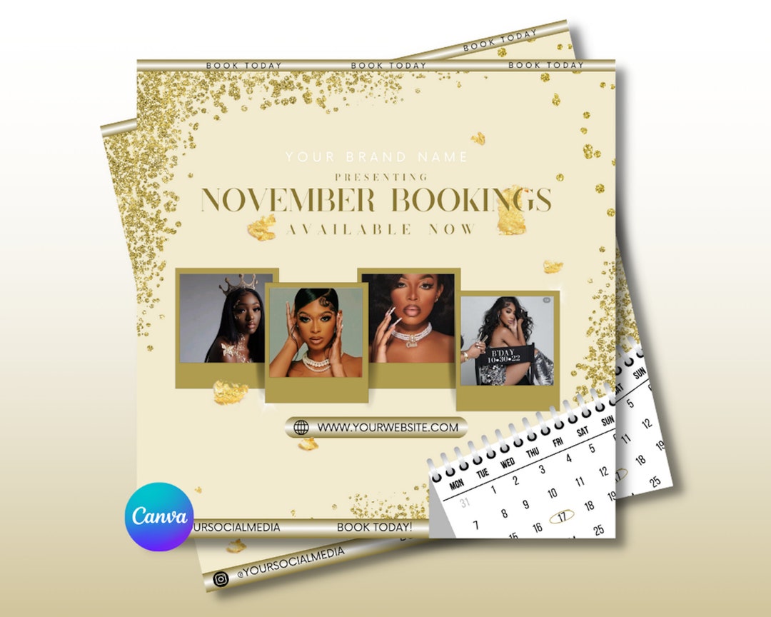 November Bookings Flyer, Fall Booking Flyer, Appointment Available ...