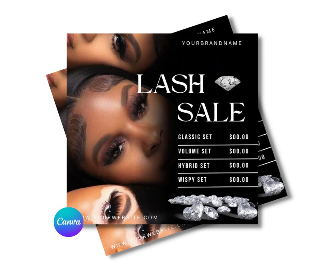 DIY Lash Price List Flyer, Lash Flyer, Lash Price List, Lashes, Lash ...