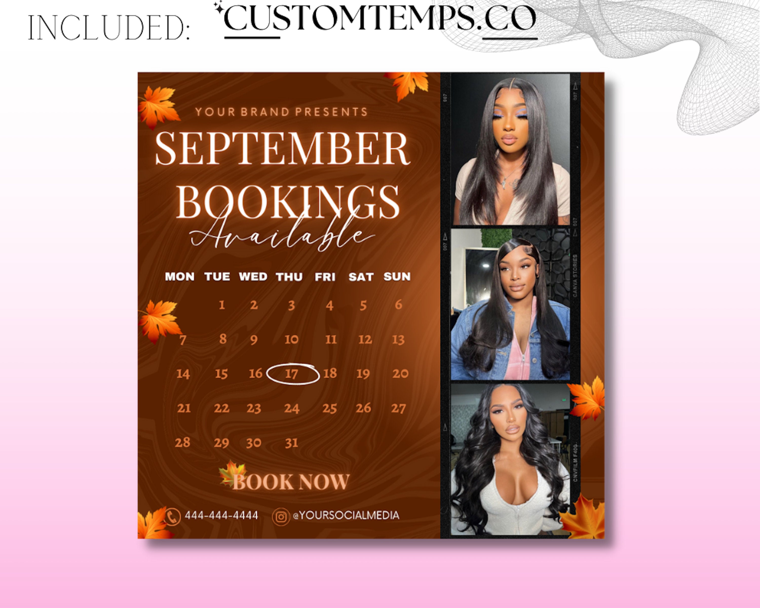 6 Fall September Bookings Flyer Template. Bundle Fall Season - Etsy