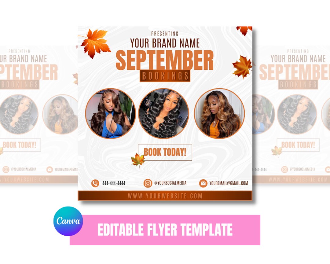September Bookings Flyer Template, September Bookings Available Now ...