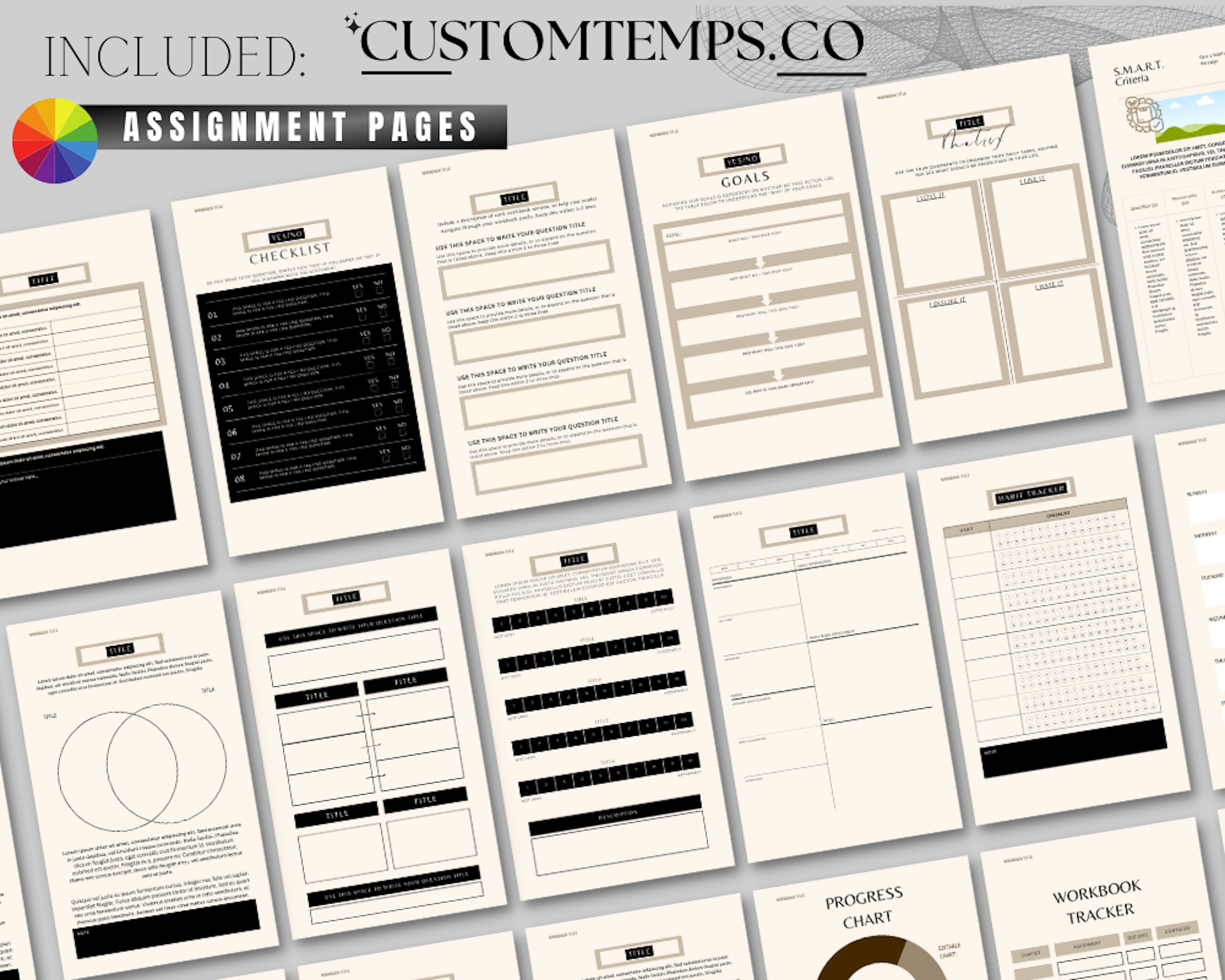 Workbook Template, Worksheet Template, Ebook Template, Blank Worksheet ...