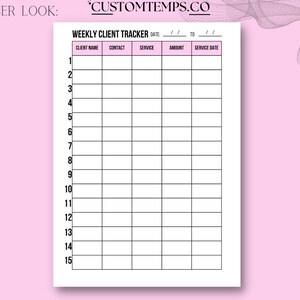 Client & Appointment Tracker for Small Business, Client Log ...