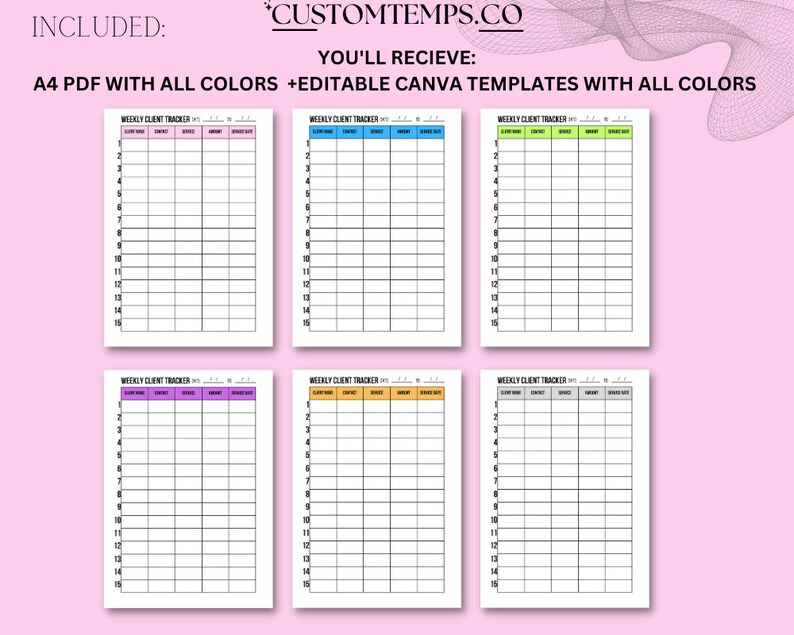 Client & Appointment Tracker for Small Business, Client Log ...