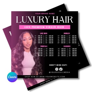 DIY Hair Price List Flyer, Hair Flyer, Hair Price List, Hair ...