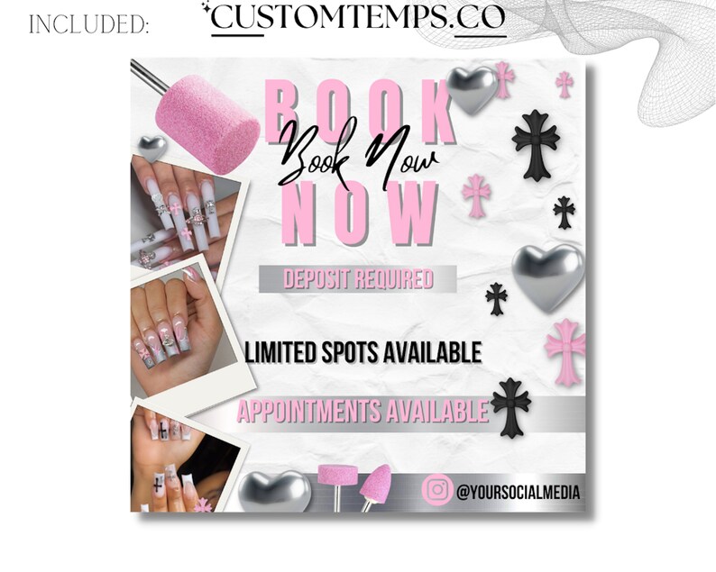 Editable Nail Bookings Flyer, DIY Flyer Template, Nail Salon, Hair ...