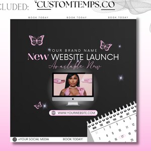 Website Launch Flyer Template, Booking Site, Appointments, Web Banner ...