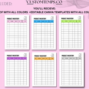 Inventory Tracker, Editable Inventory Tracker, Business Inventory ...
