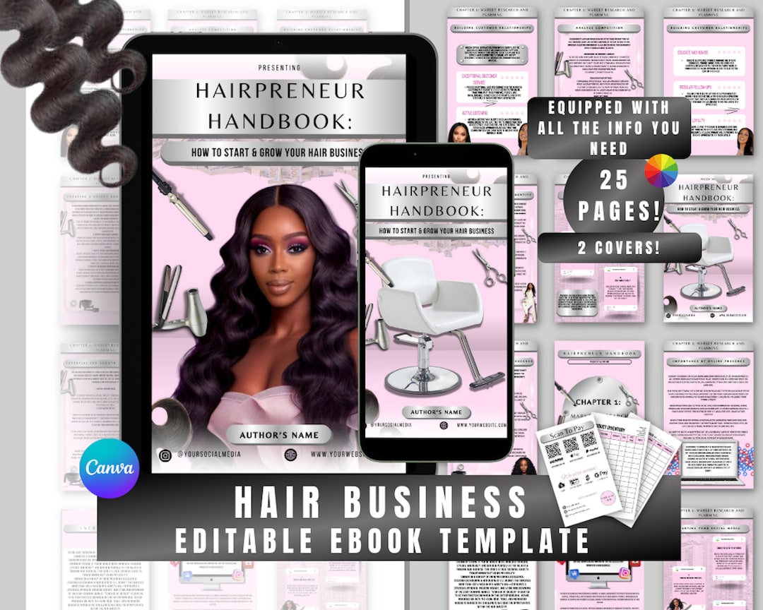 Hair Business Ebook Template, Ebook Template, Fully Editable Ebook ...