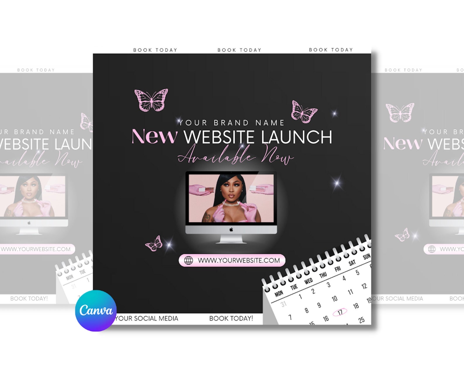 Website Launch Flyer Template, Booking Site, Appointments, Web Banner ...
