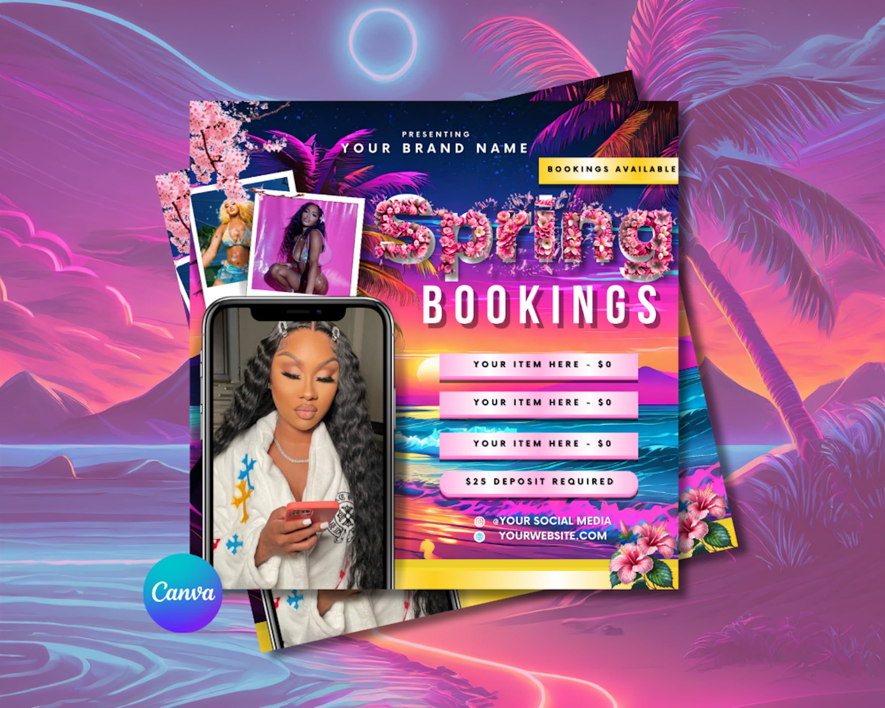 Spring Booking Flyer, Spring Appointment Flyer, April, March, May ...