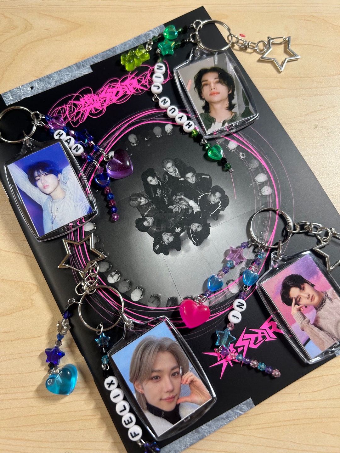 Stray Kids Keychain | SKZ Keychain | K-pop Photo Keychain | Double ...