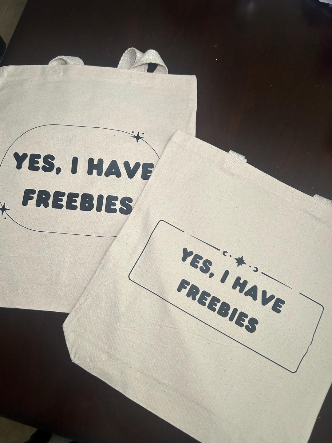 Kpop “yes, I Have Freebies” Tote Bag | Kpop Freebie Canvas Tote Bag - Etsy