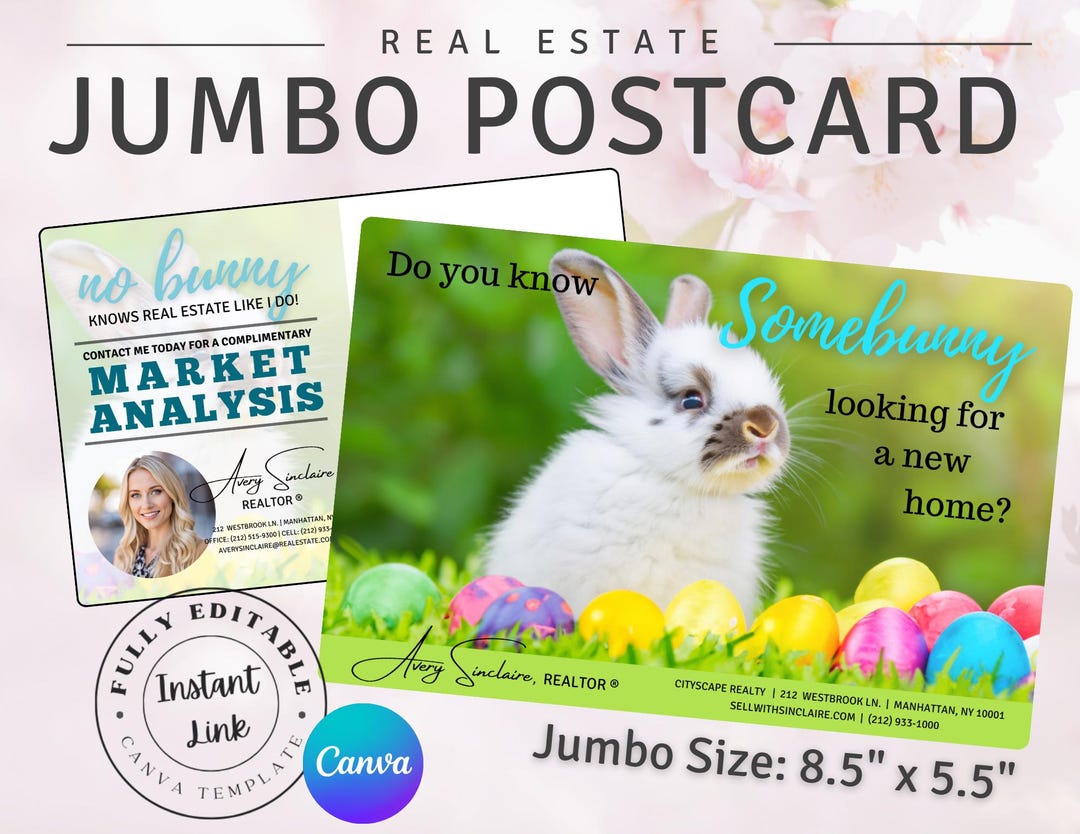 Spring Real Estate Postcard - Jumbo Size (8.5 X 5.5) - Fully ...