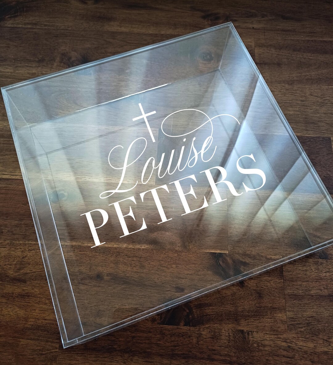 Large Acrylic Christening Box With Cross - Etsy