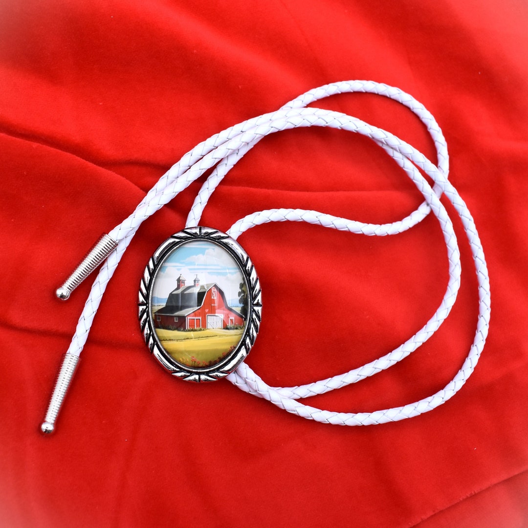 Red Barn Bolo Tie | Farm Country Midwest Bola Necktie - Etsy