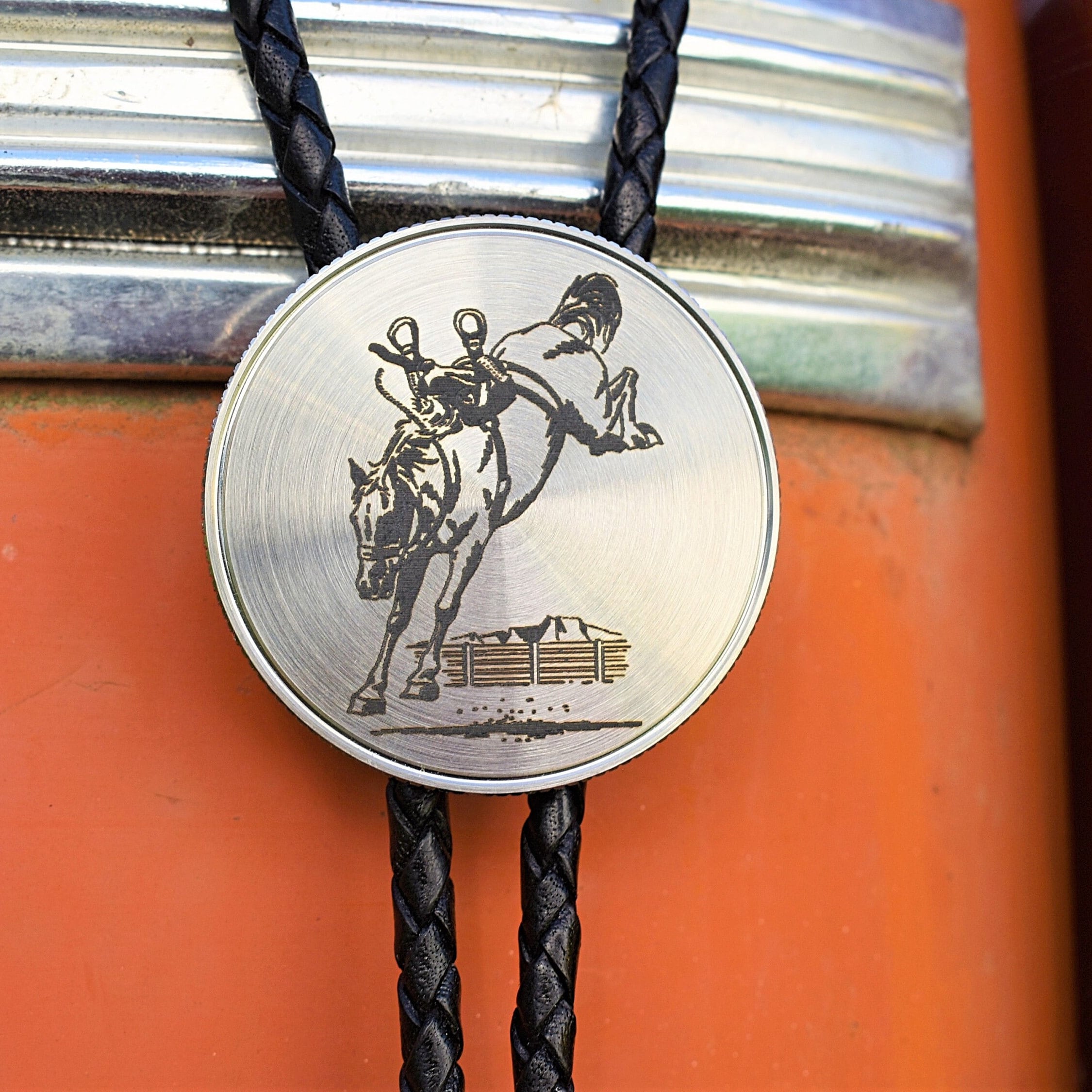 Buckin' Bronco Bolo Tie Western Cowboy Horseback Rope Lasso Ranch Farm ...