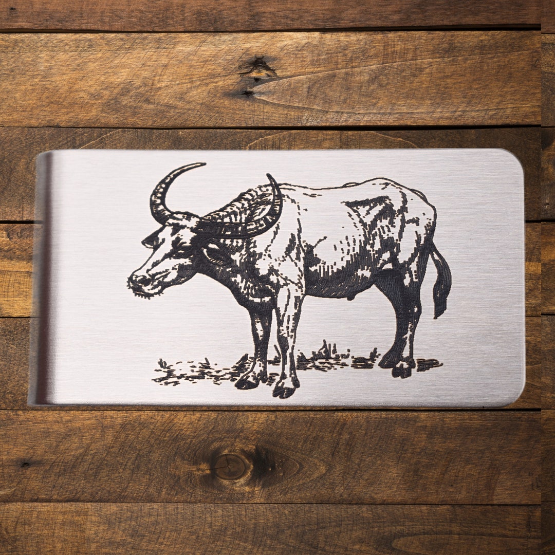Water Buffalo Money Clip - Engraved Stainless Steel - Etsy