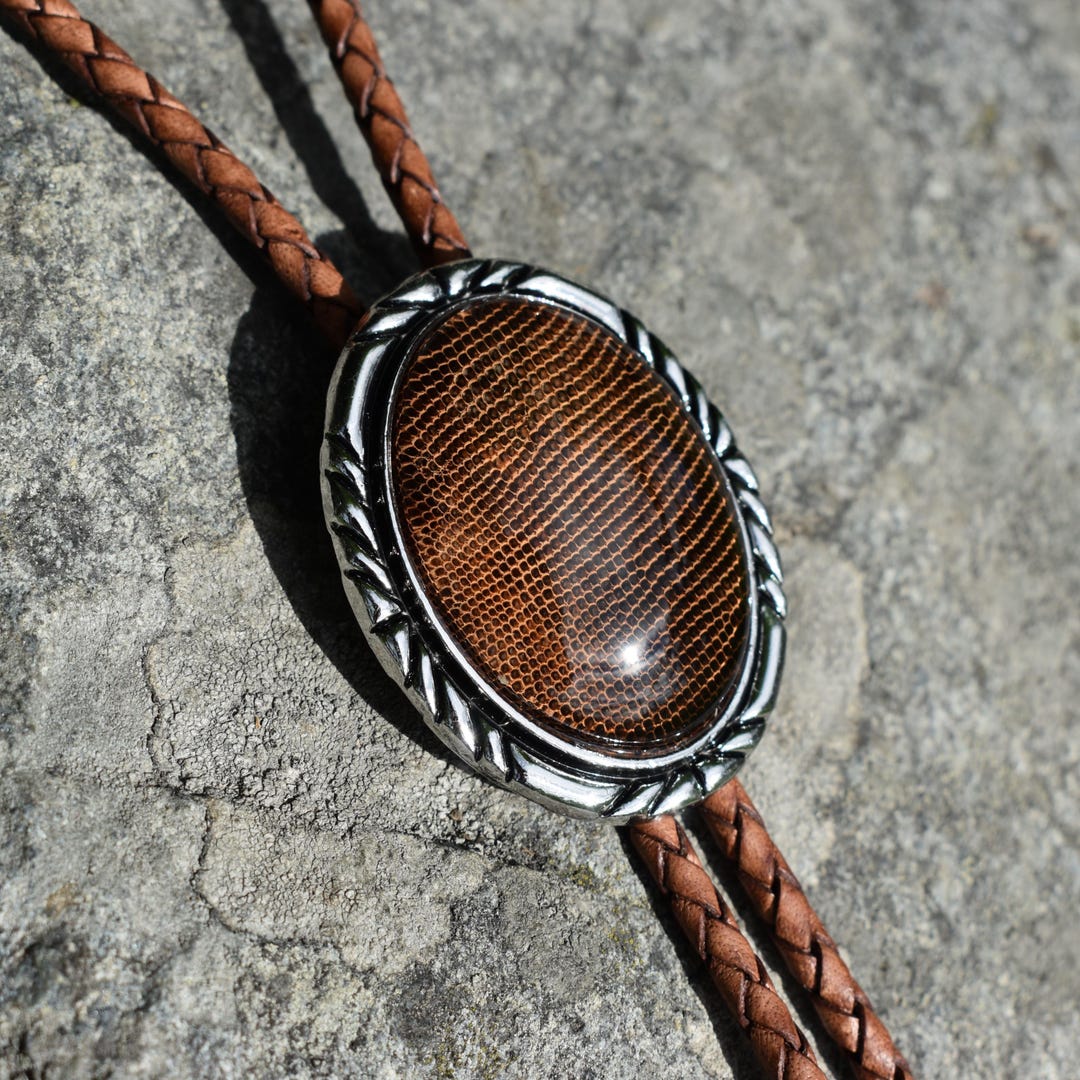 Lizard Bolo Tie | Brown Cowboy Western Bola Necktie - Etsy