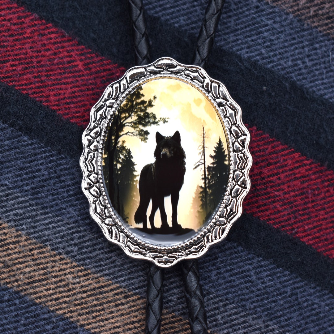 Wolf Bolo Tie Choose Your Personalized Cord Color & Size - Etsy