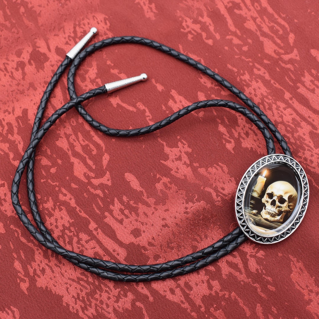 Human Skull Bolo Tie ~ Macabre Death Skull Library Study - Etsy
