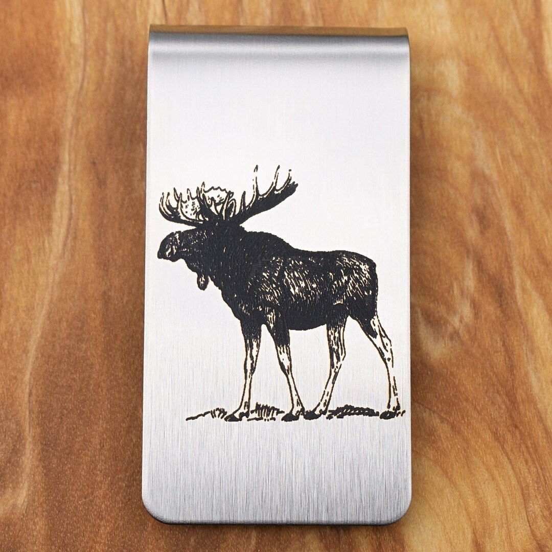 Moose Money Clip - Engraved Stainless Steel - Etsy