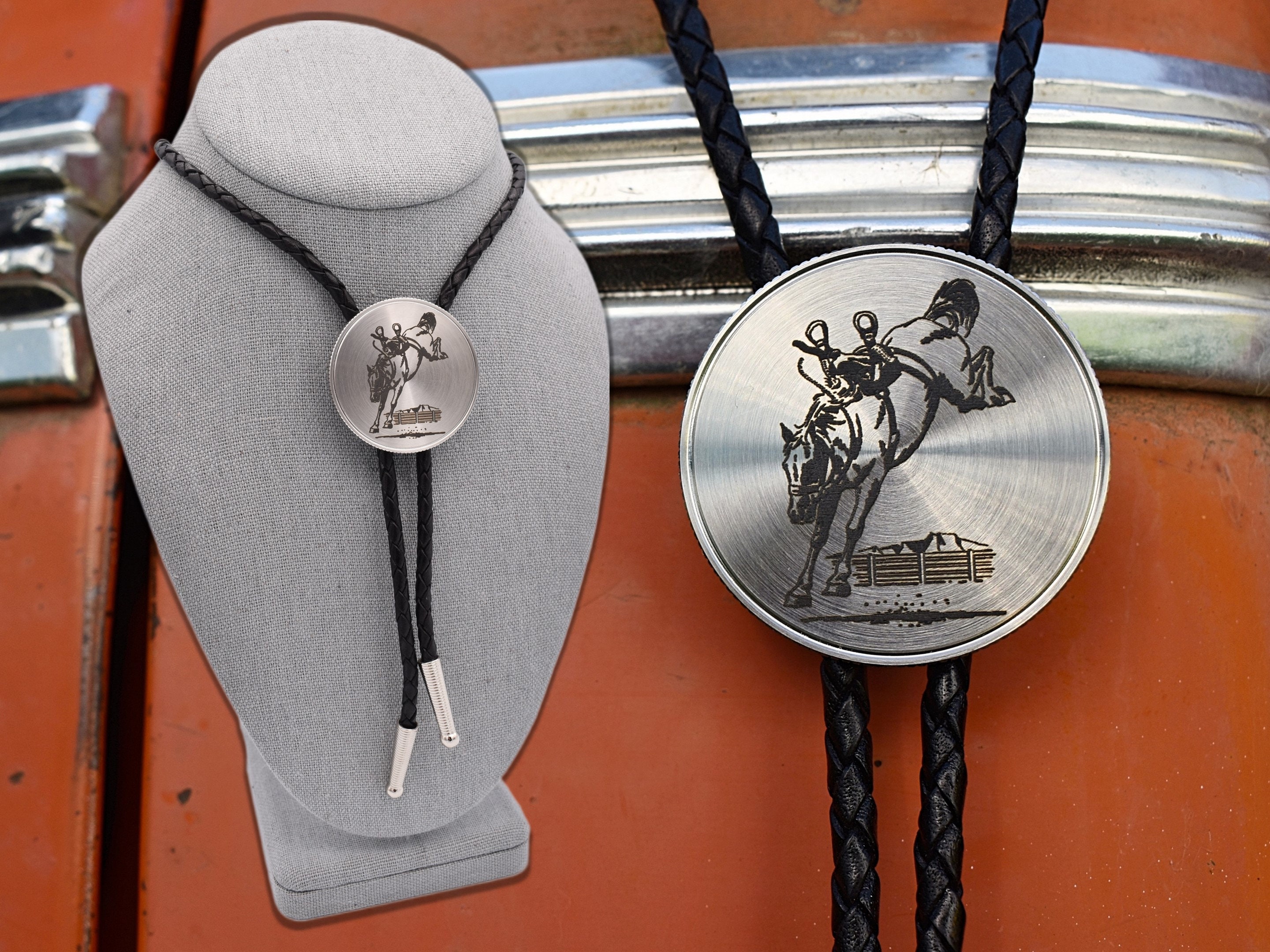 Buckin' Bronco Bolo Tie Western Cowboy Horseback Rope - Etsy